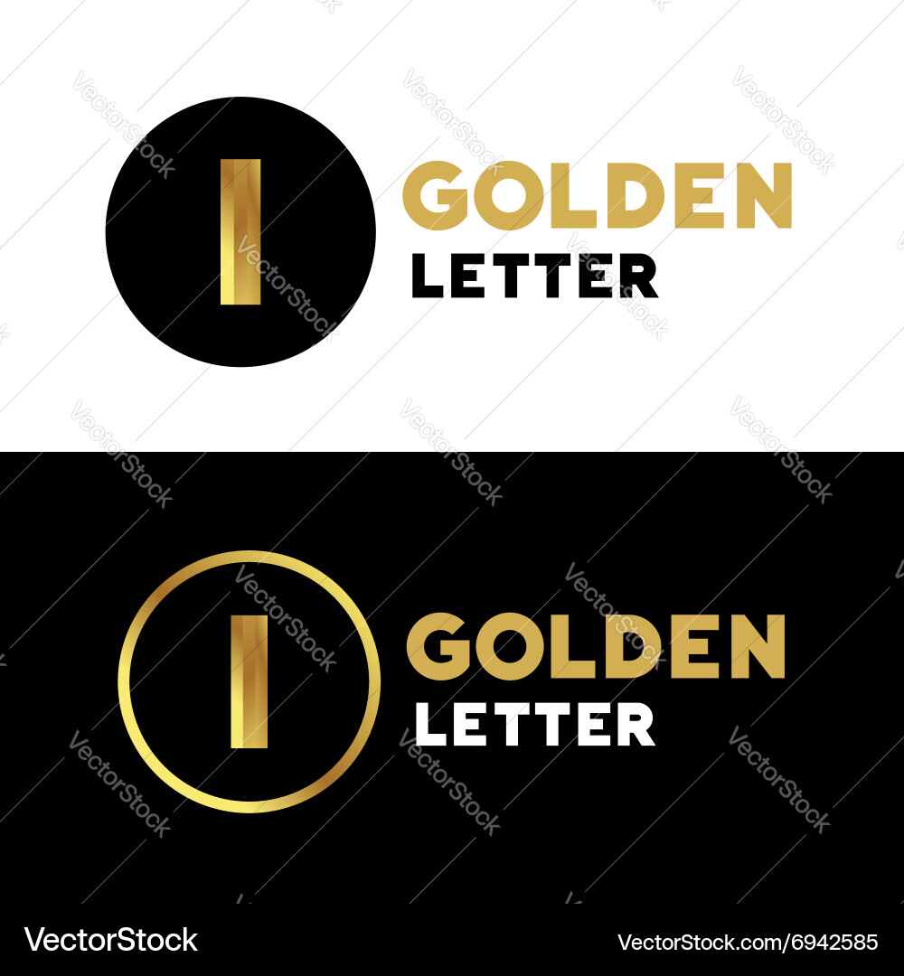 Letter i number 1 logo icon design template Vector Image