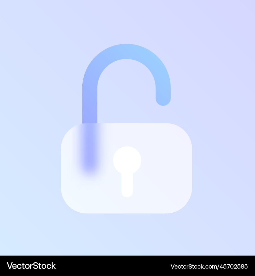 Lock glass morphism trendy style icon Royalty Free Vector