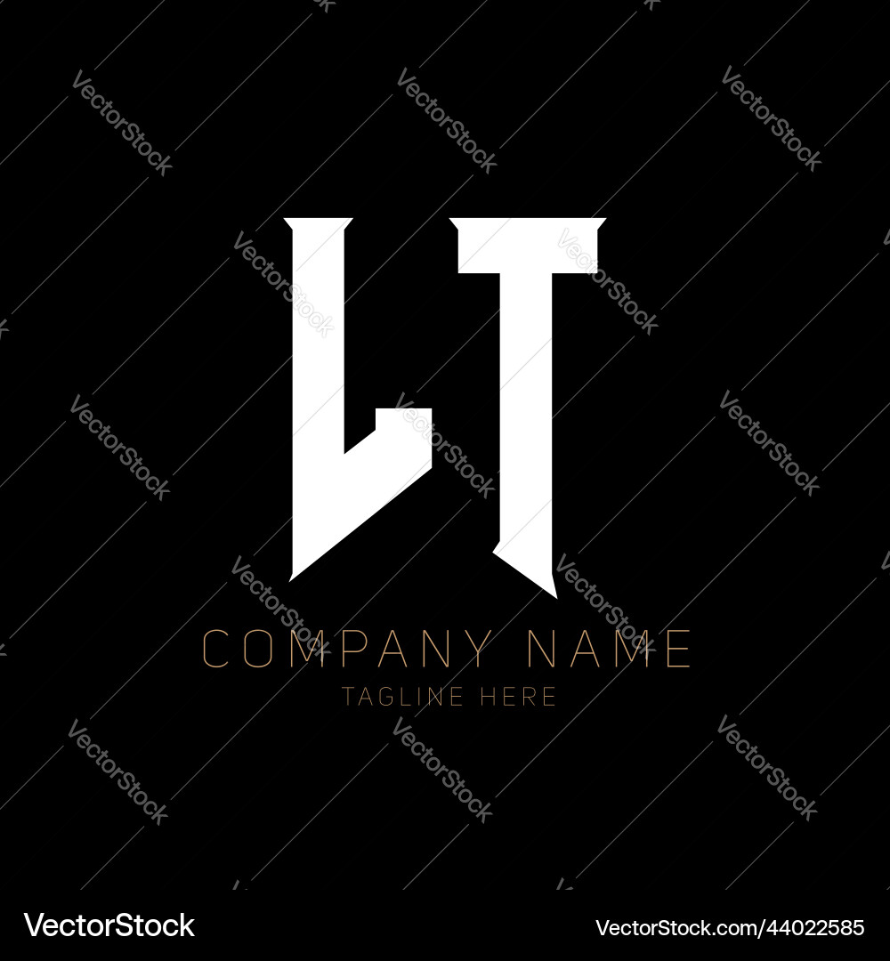 Lt letter logo design initial letters gamings Vector Image