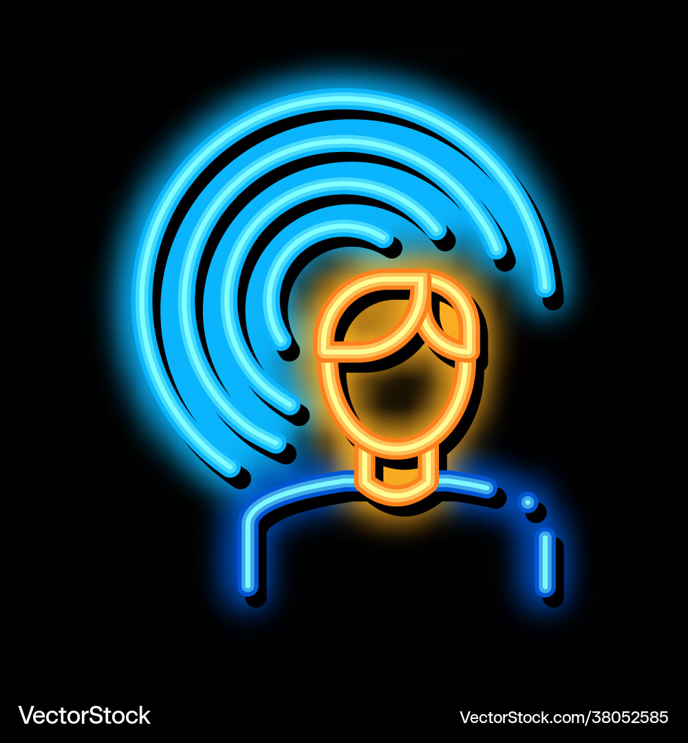 Male hearing neon glow icon Royalty Free Vector Image