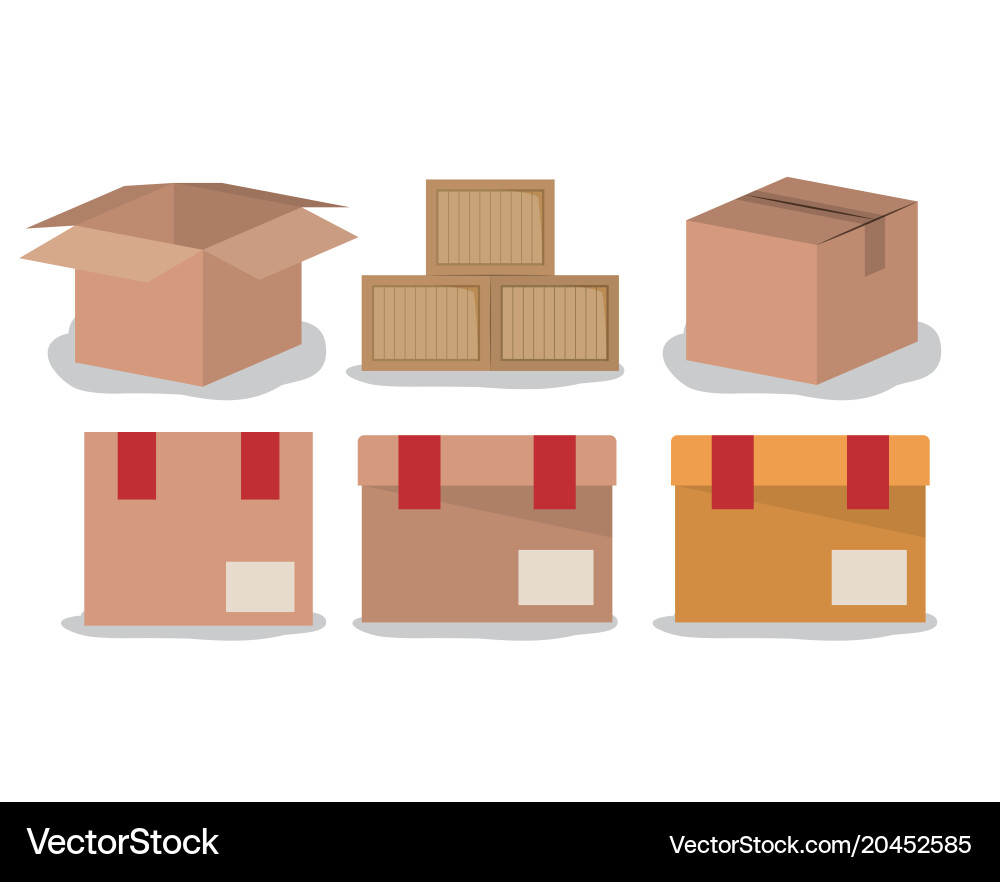 Package of delivery and storage concept Royalty Free Vector