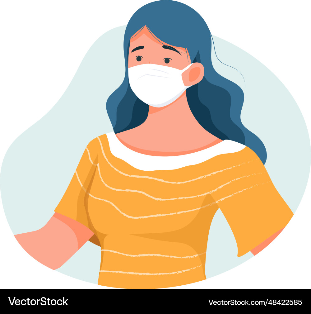 People wearing mask concept flat isolated Vector Image
