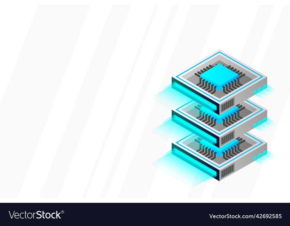 Quantum computer large data processing server Vector Image Quantum computer large data processing server Vector Image