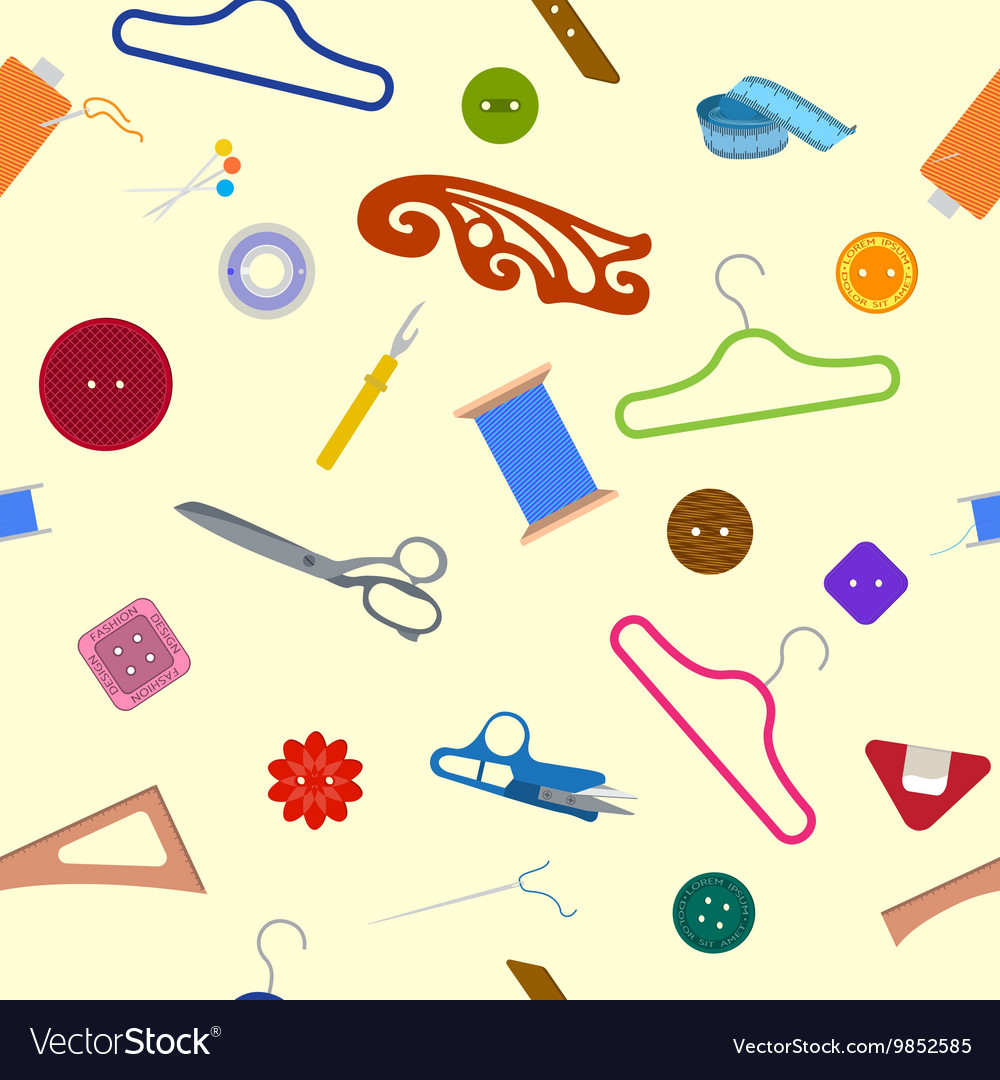 Sewing items pattern Royalty Free Vector Image