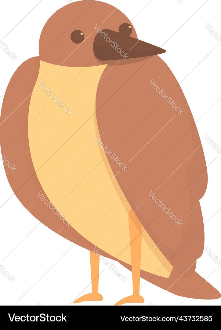 Strong bird icon cartoon cute character Royalty Free Vector