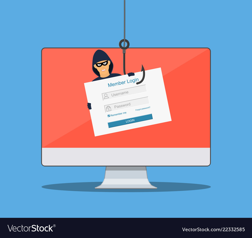 Thief hacker in mask stealing passwords Royalty Free Vector