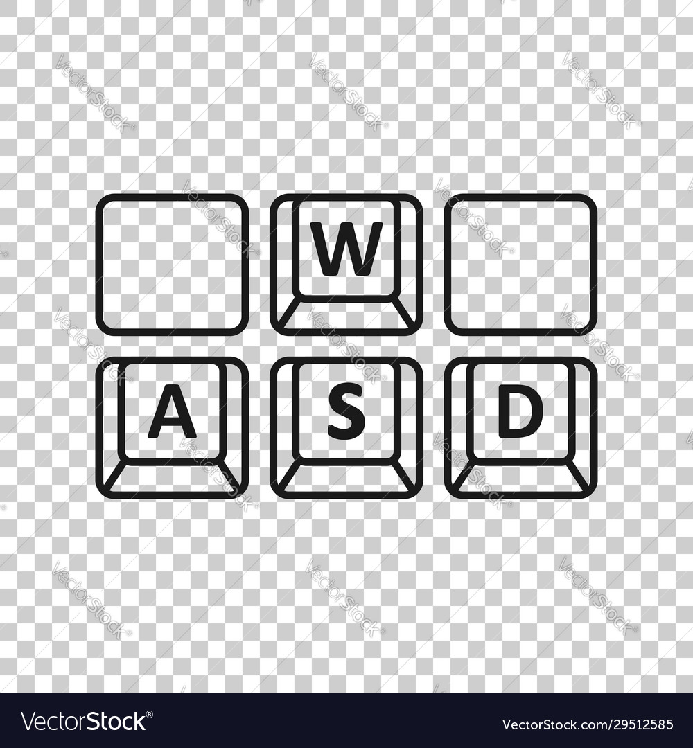 Wasd button icon in flat style keyboard on white Vector Image
