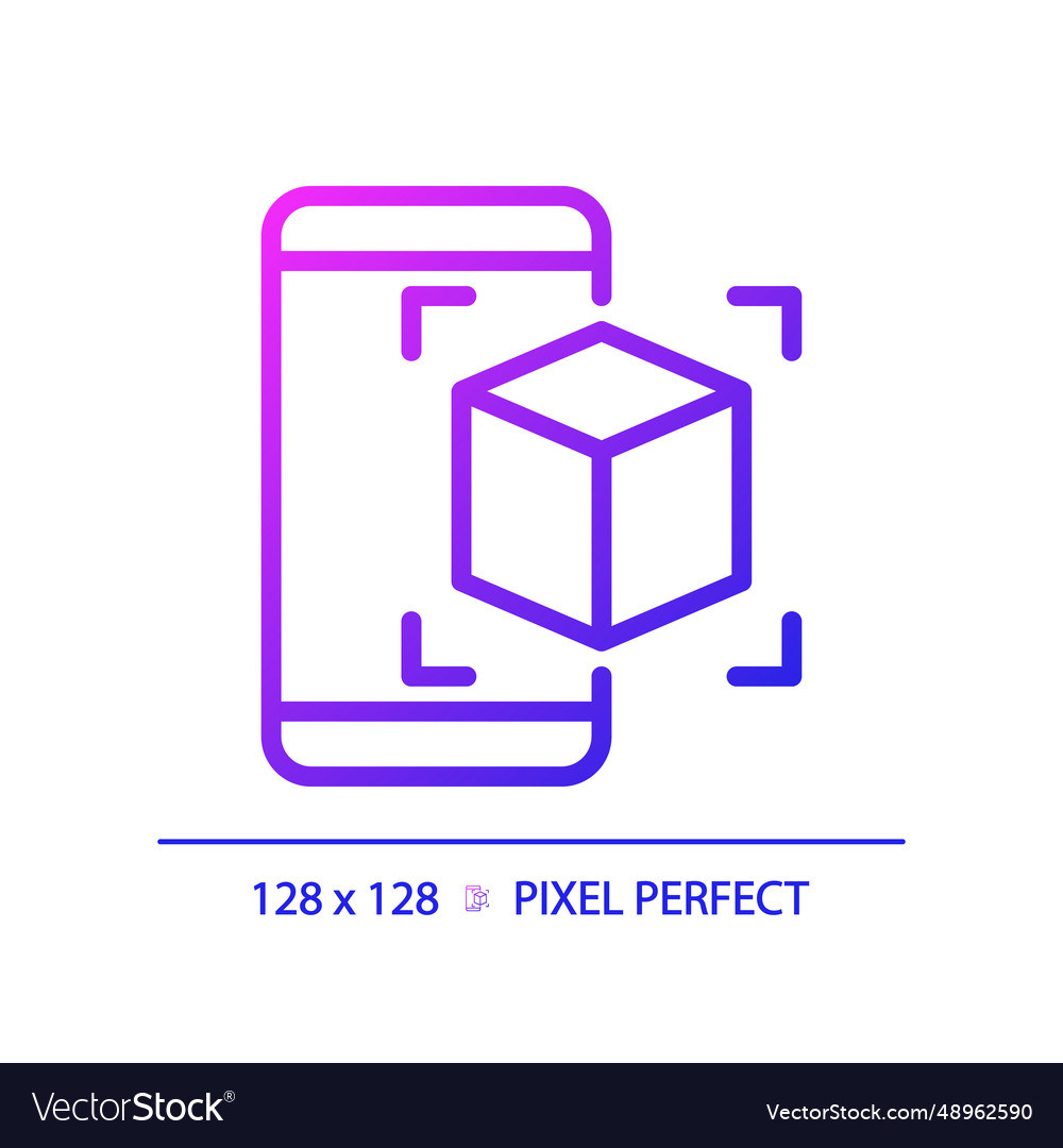 2d thin linear gradient ar application icon Vector Image