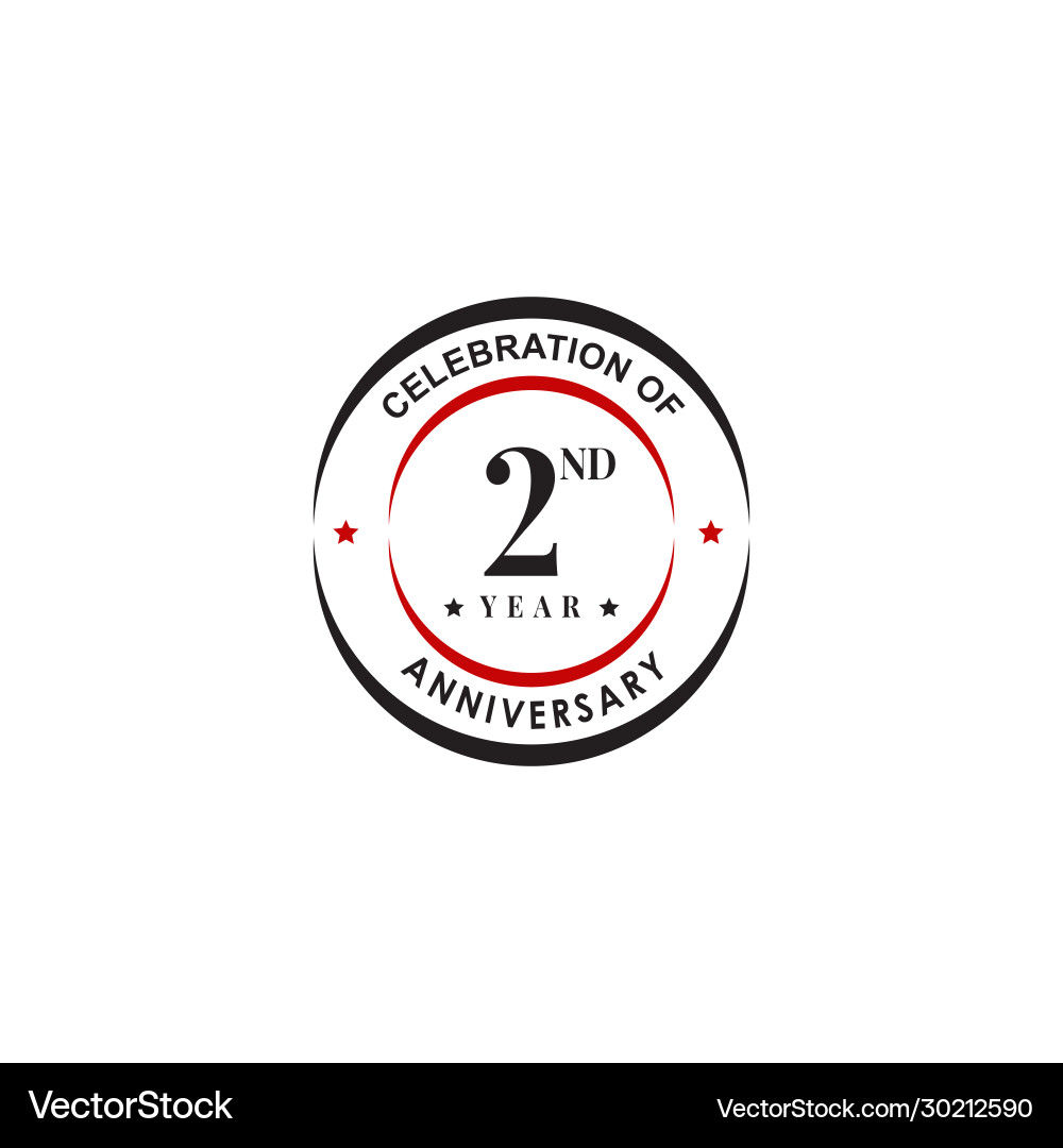 2nd year celebrating anniversary emblem logo Vector Image