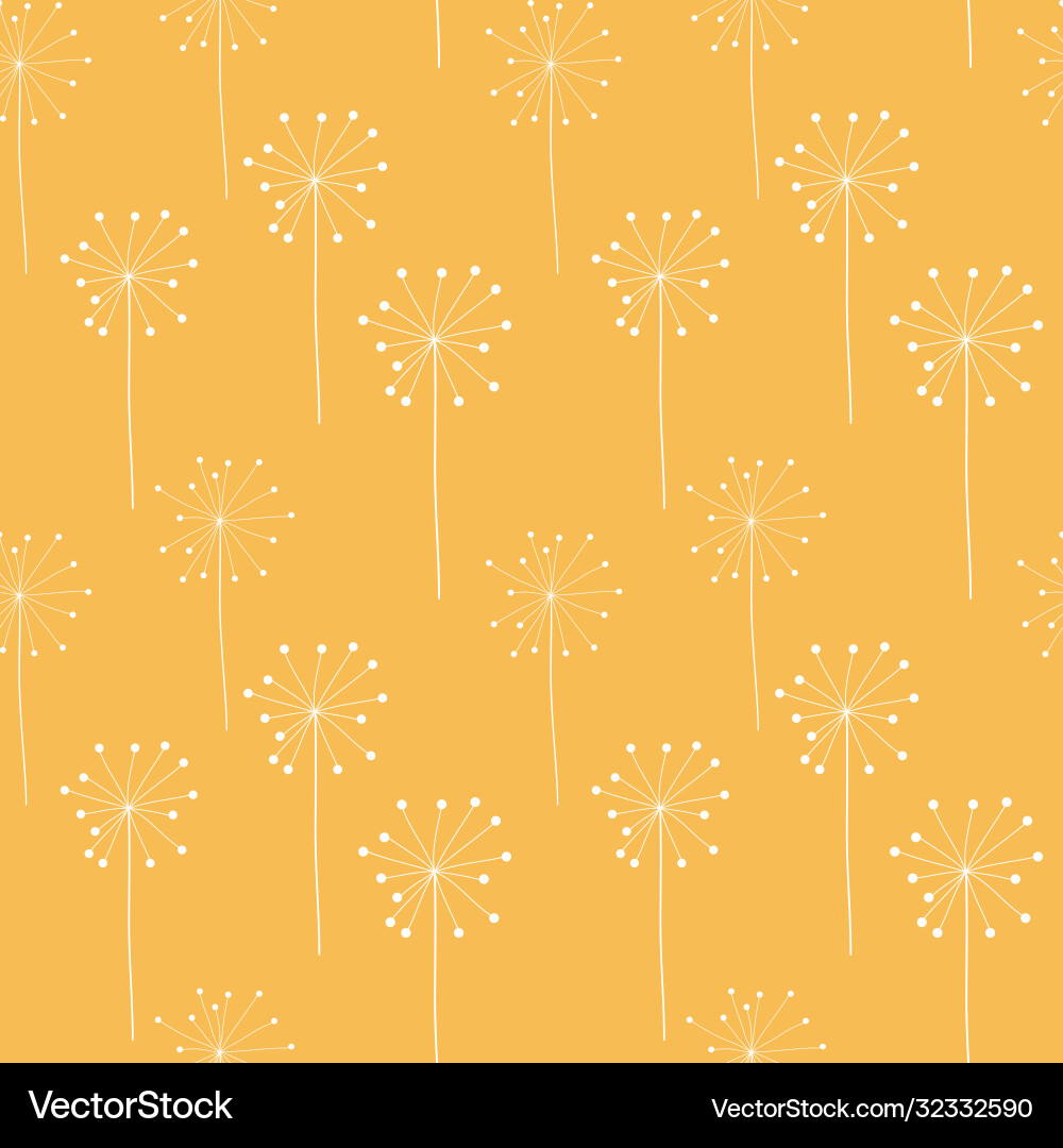 Abstract hand drawn dandelion flower seamless Vector Image