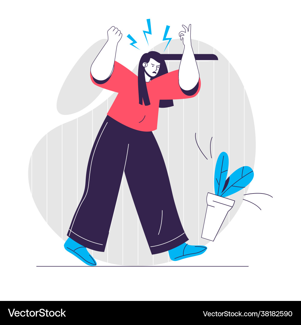 Anger emotion web concept woman screaming Vector Image