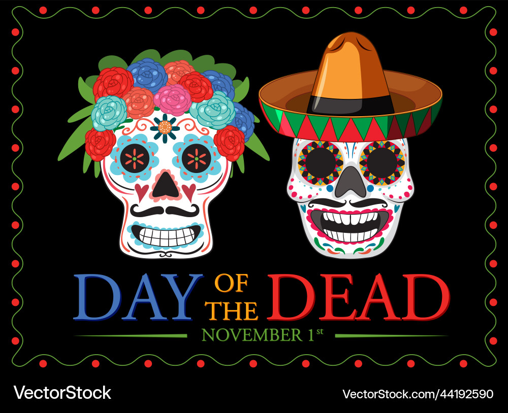 Day of the dead banner Royalty Free Vector Image