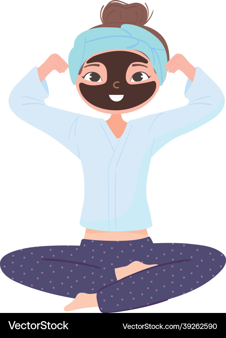 Girl with clay mask Royalty Free Vector Image - VectorStock