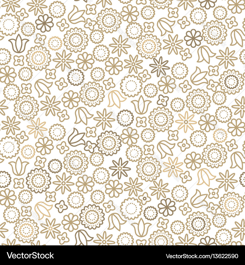 Gold line floral 8 march seamless pattern Vector Image