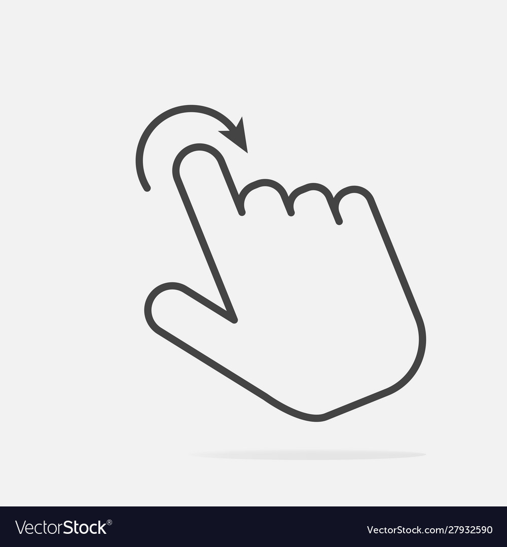 Hand clicks on button cursor icon on gray Vector Image