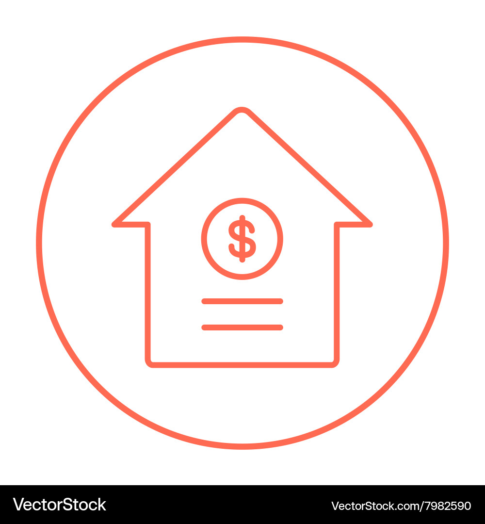 House with dollar symbol line icon Royalty Free Vector Image