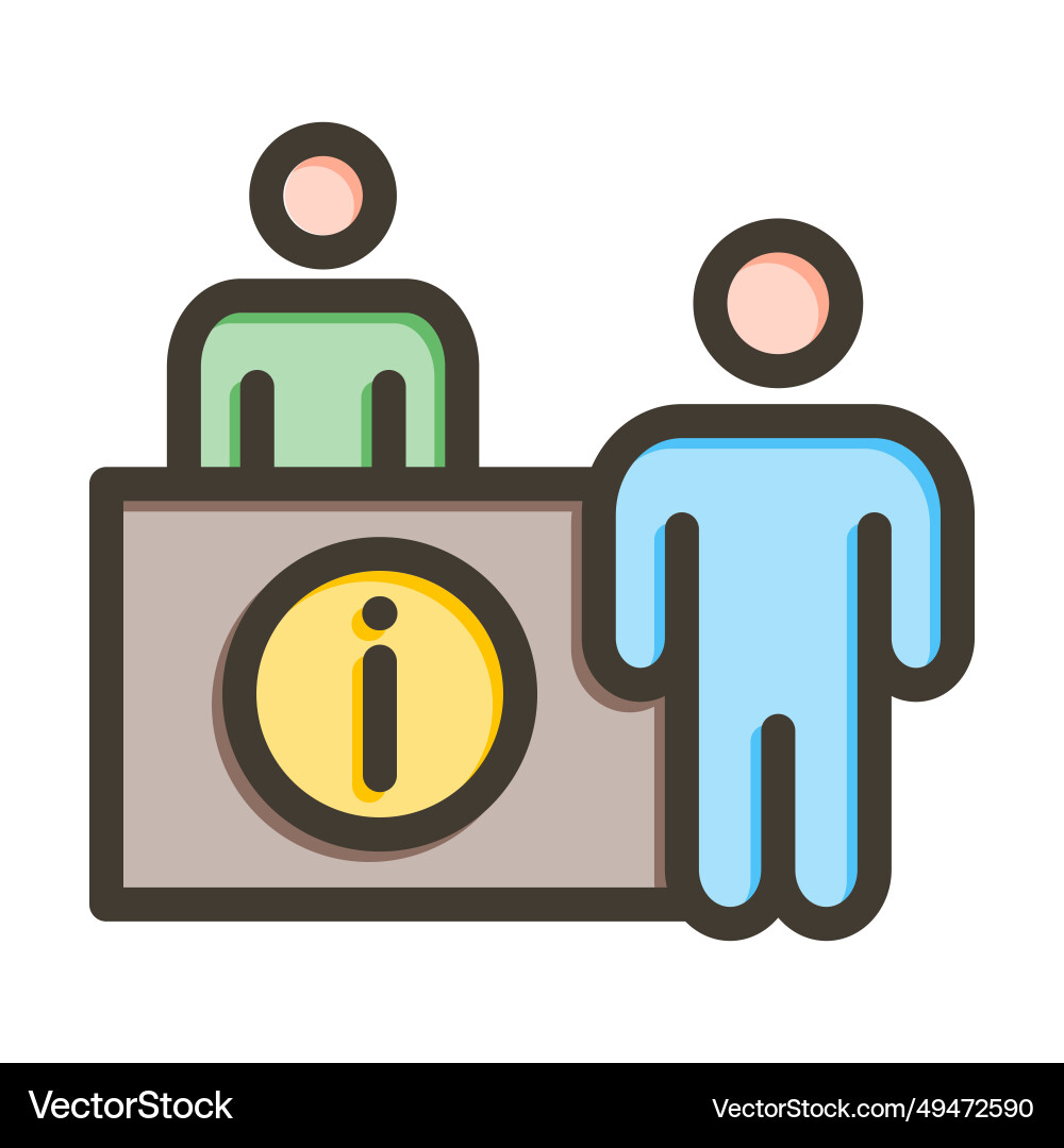 Information desk thick line filled colors icon Vector Image