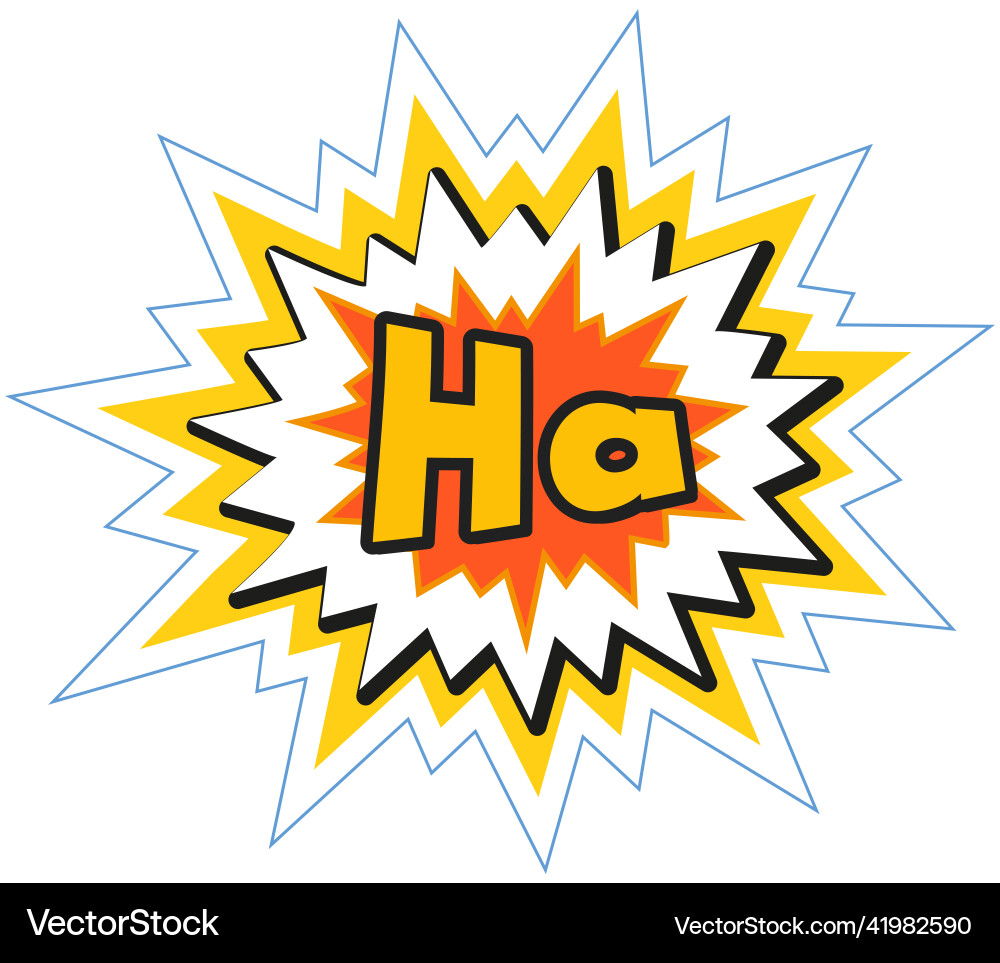 Lettering ha inscription sticker conversation Vector Image