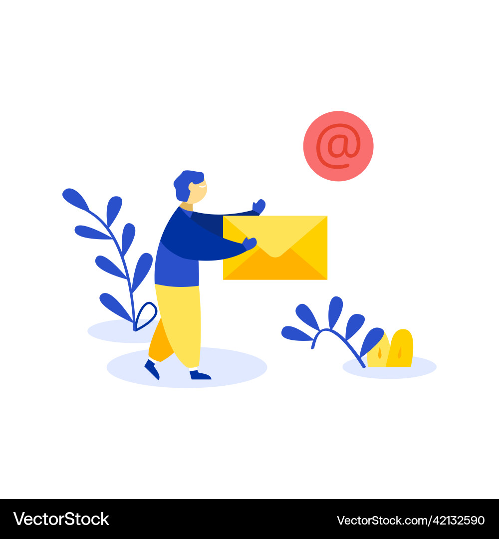 Man mail envelope concept Royalty Free Vector Image