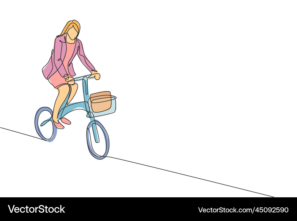One continuous line drawing of young professional Vector Image