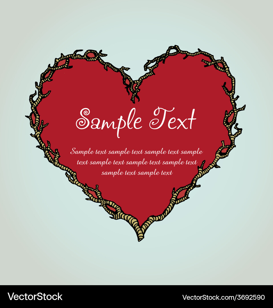 Ornamental branch heart template for design Vector Image