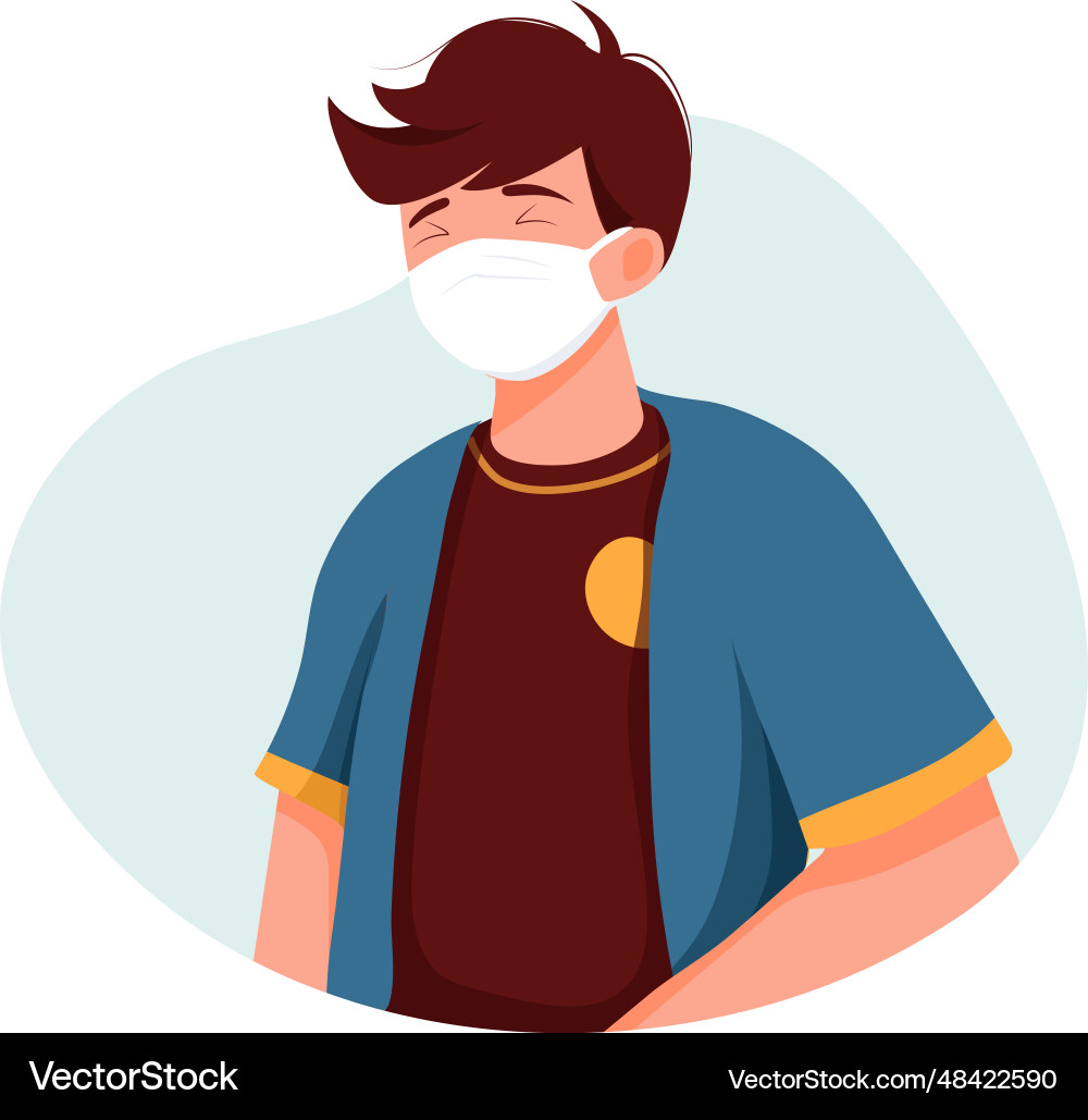 People wearing mask concept flat isolated Vector Image