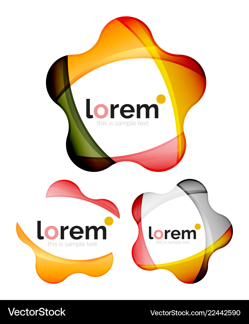 Set of geometric shape convergence logo design Vector Image