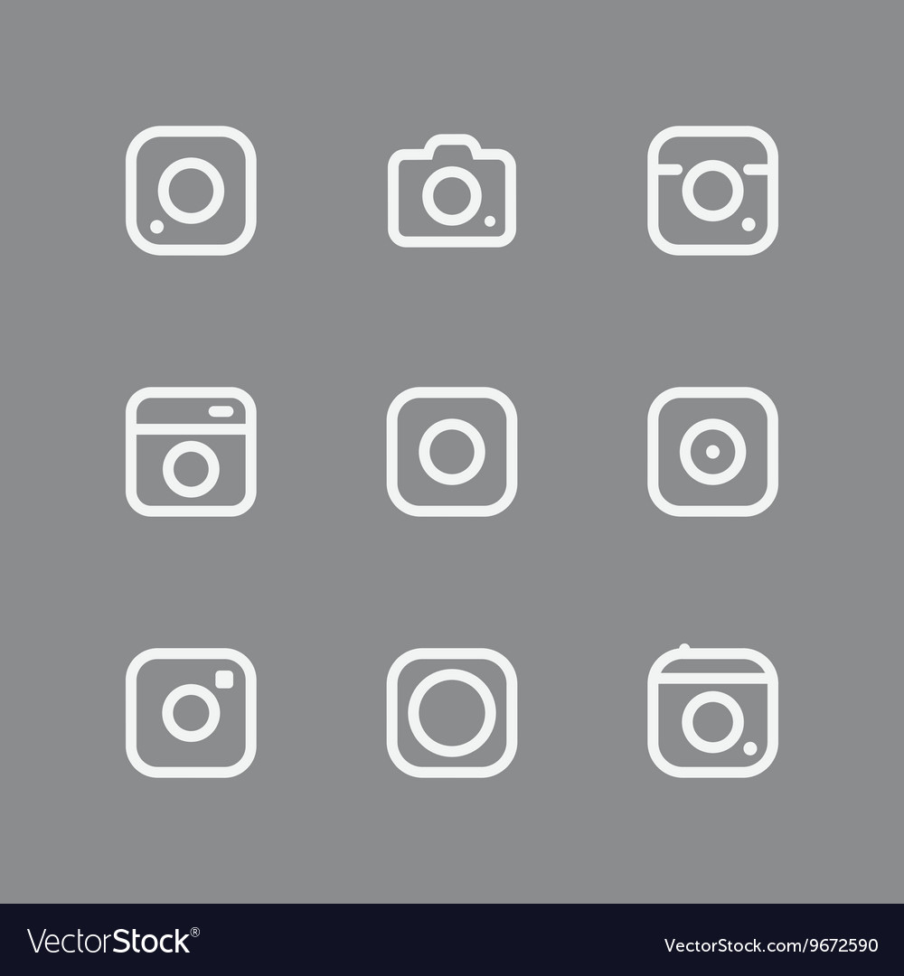 Simple camera icons Royalty Free Vector Image - VectorStock