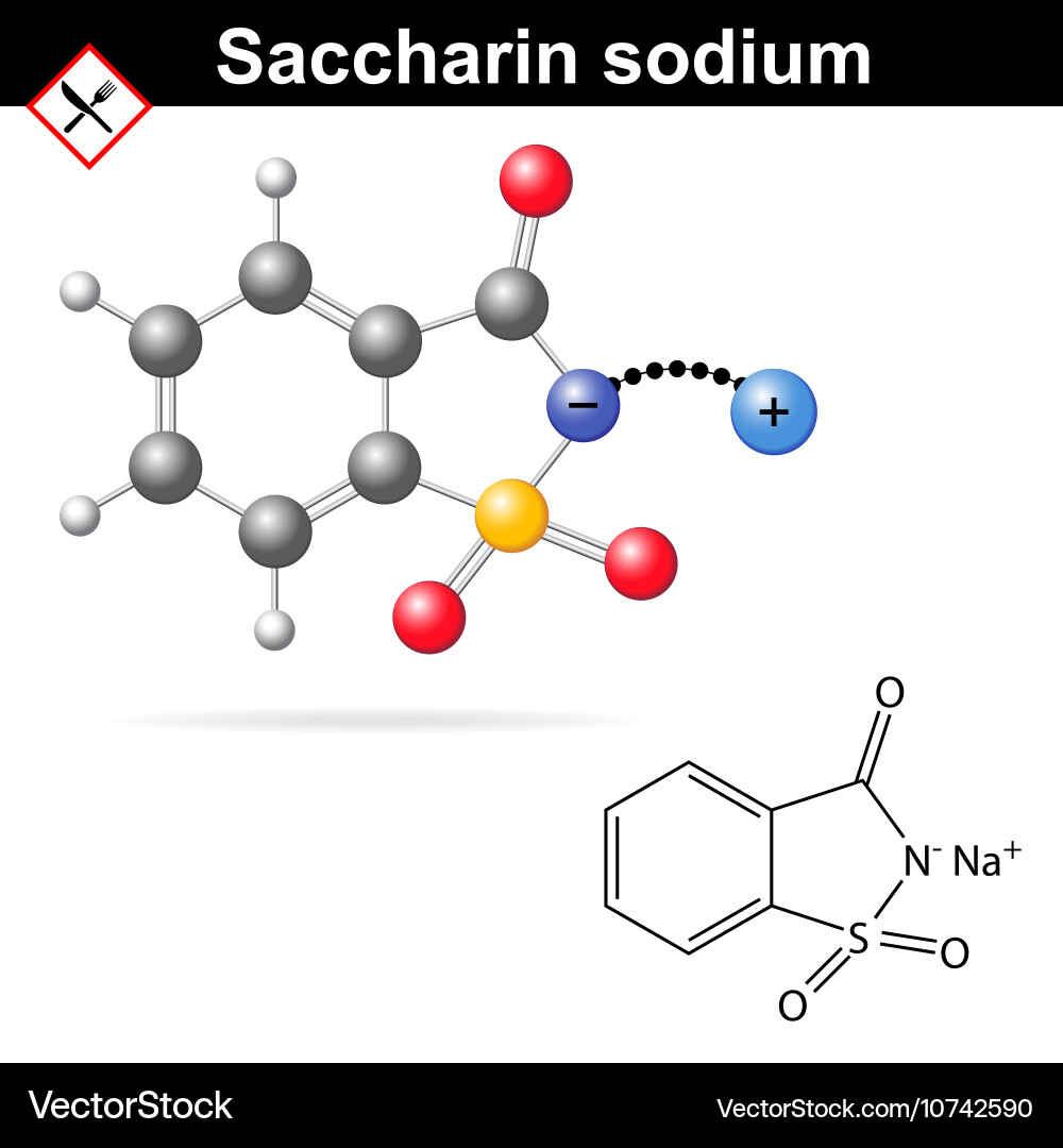 Sodium saccharinate - artificial sweetener Vector Image