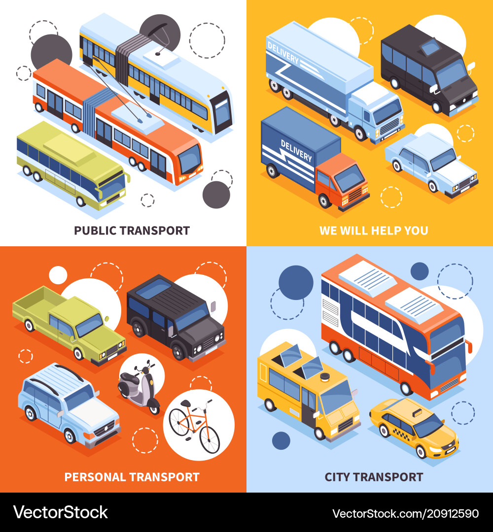 Transport isometric design concept Royalty Free Vector Image
