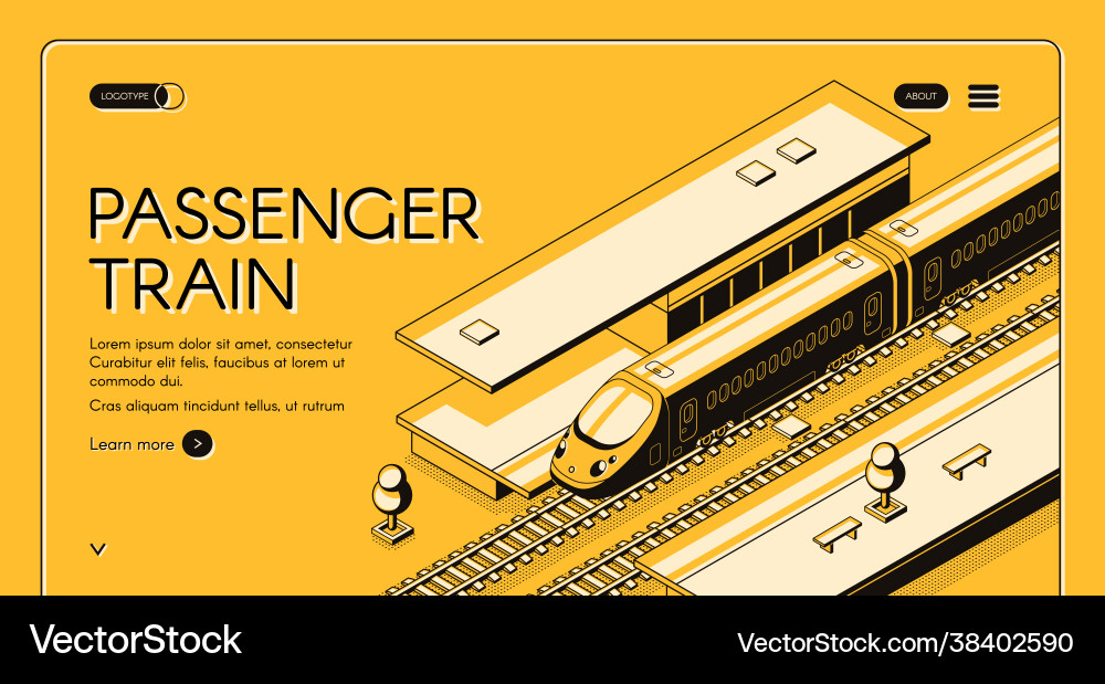 Travel with speed railway website template Vector Image
