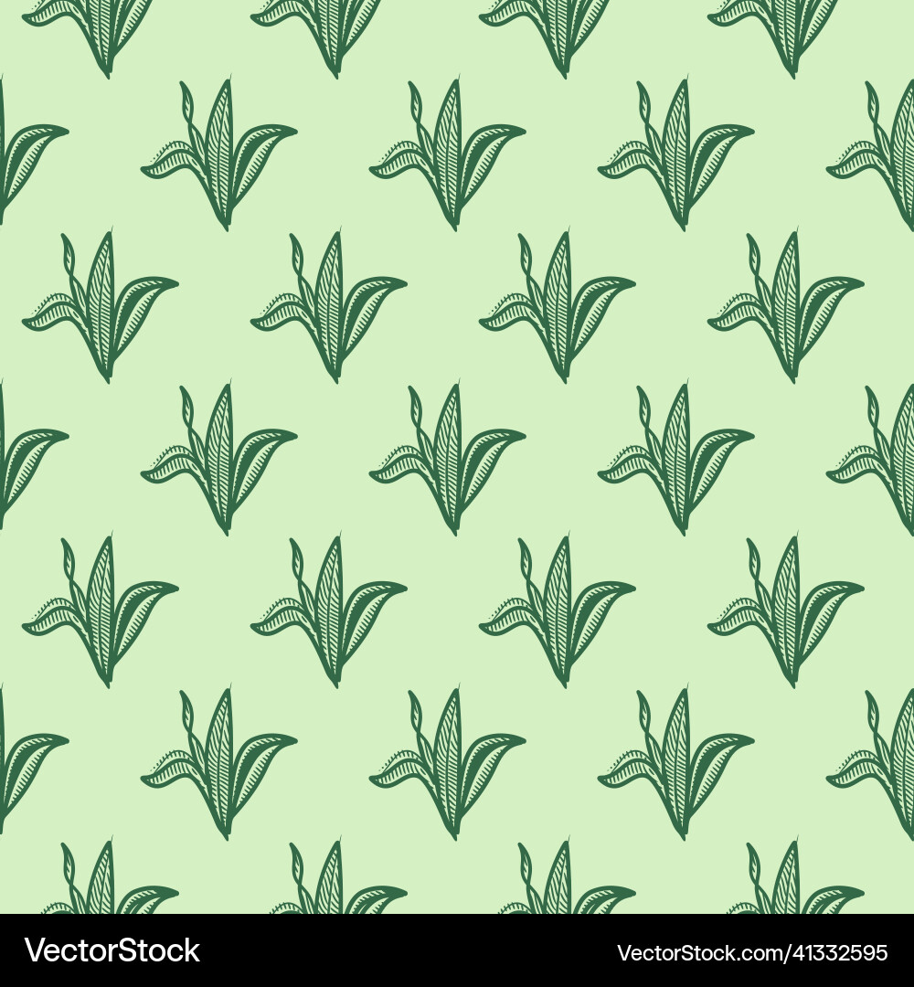 Botanical floral leaves seamless pattern floral Vector Image