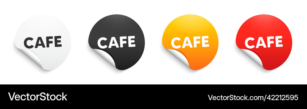 Cafe tag cheap eatery or diner sign round Vector Image
