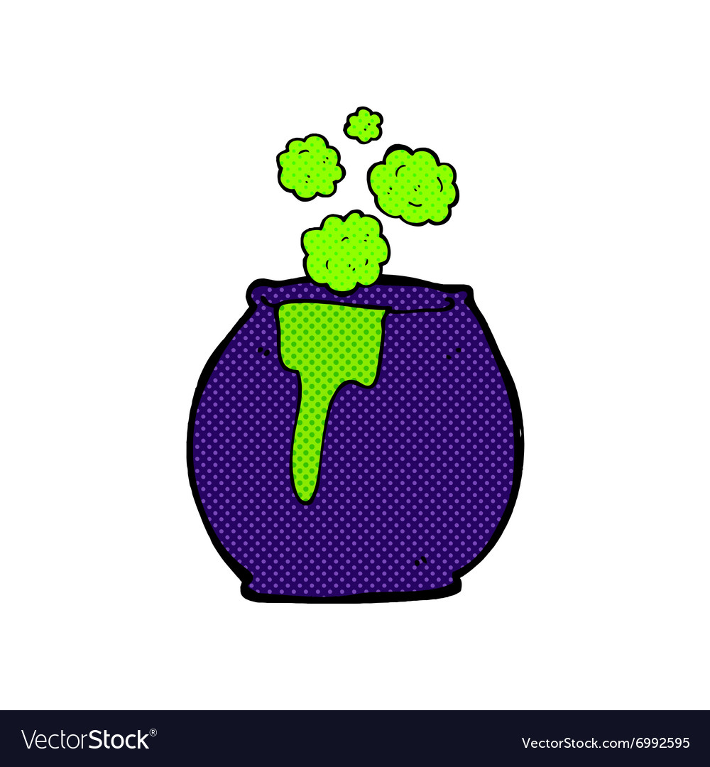 Comic cartoon cauldron Royalty Free Vector Image