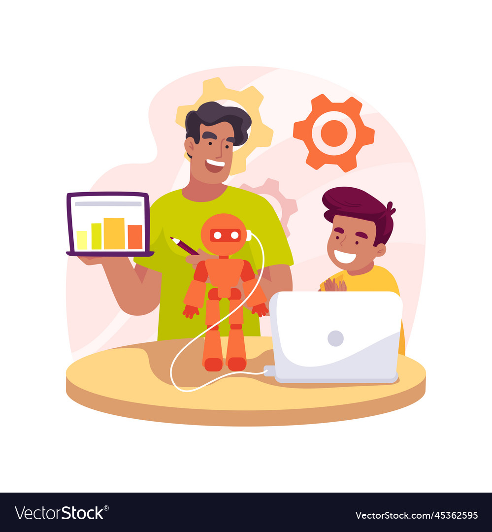 Computer science tutor isolated cartoon Royalty Free Vector