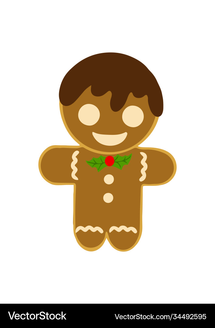Festive cookies gingerbread man human-shaped Vector Image