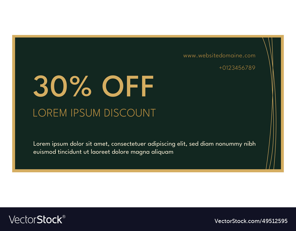 Luxury deep green discount voucher template Vector Image