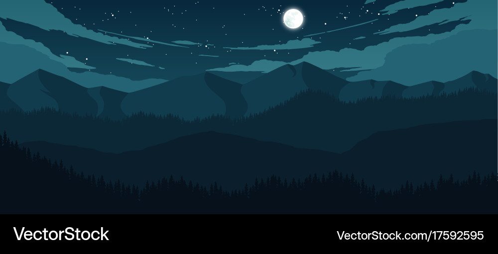 Mountains and hills landscape Royalty Free Vector Image