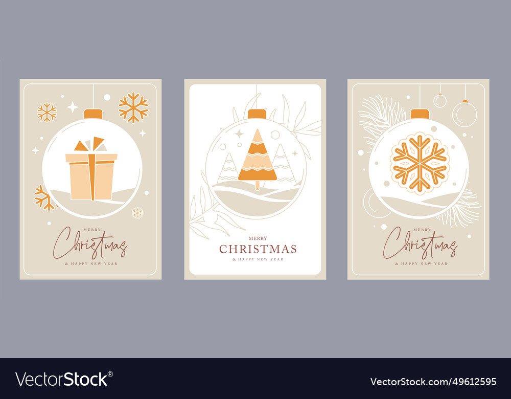 Set of christmas holiday greeting cards or covers Vector Image