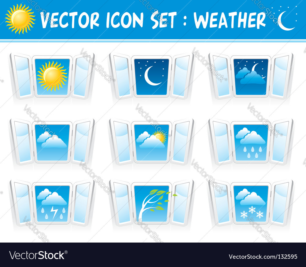 Set weather icons Royalty Free Vector Image - VectorStock Set weather icons Royalty Free Vector Image - VectorStock