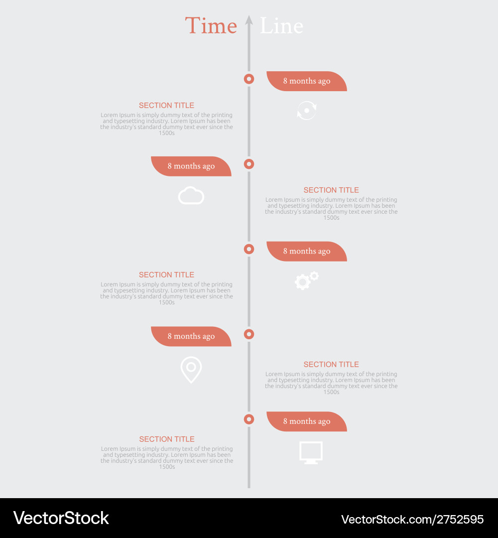 Timeline infographic with diagram and text Vector Image