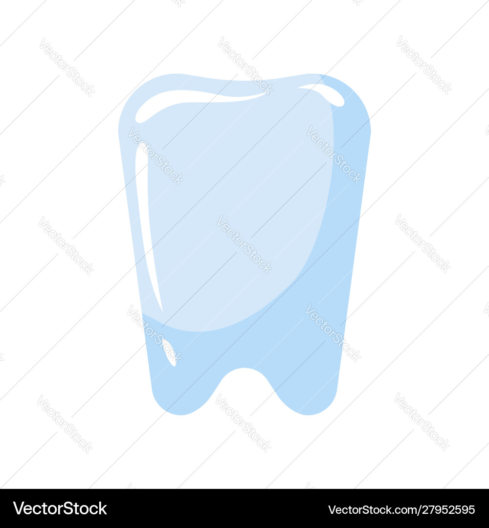 Tooth icon blue symbol in flat style Royalty Free Vector