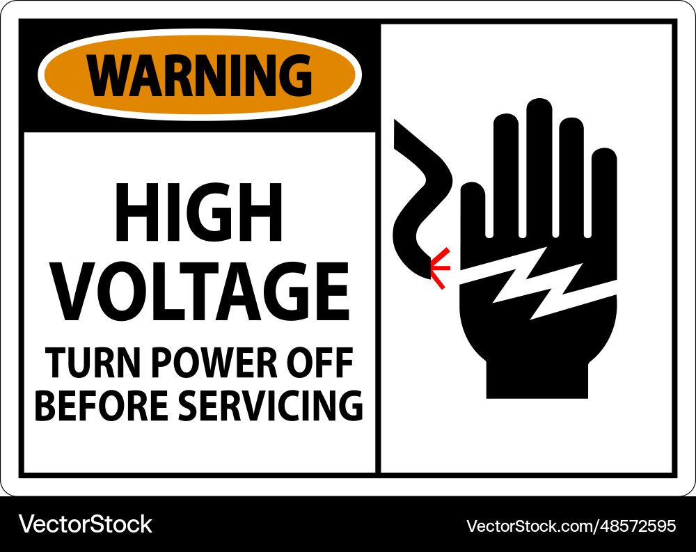 Warning sign high voltage - turn power off before Vector Image