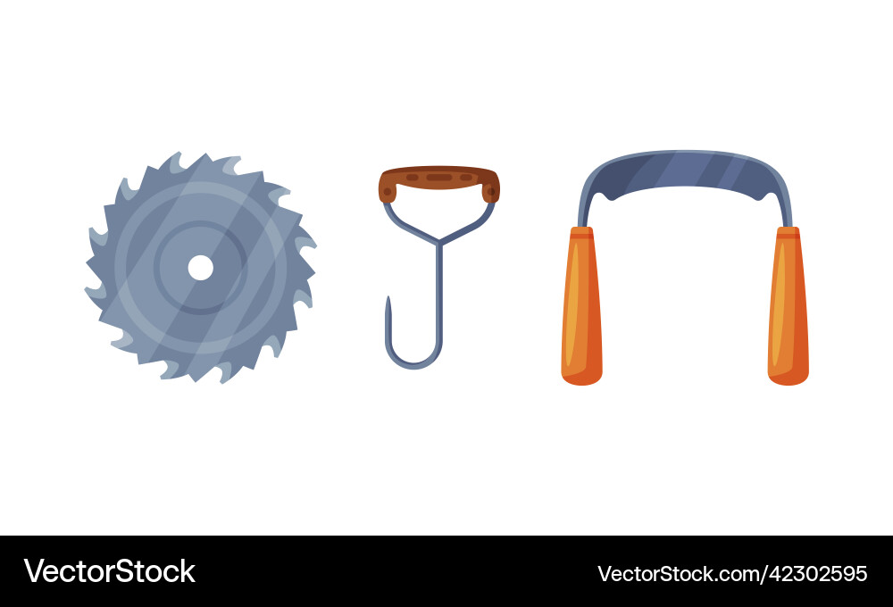 Woodworker and lumberjack tools for wood Vector Image