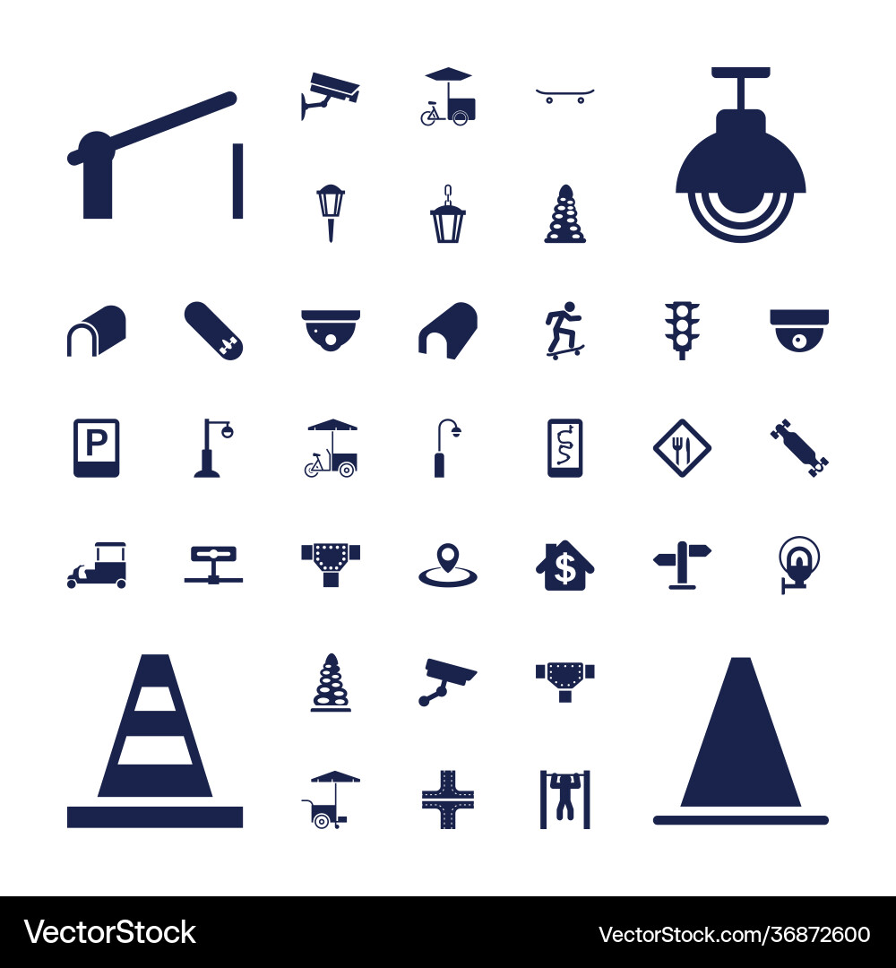 37 street icons Royalty Free Vector Image - VectorStock