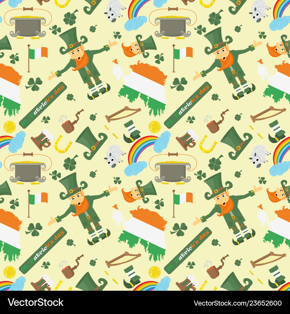 A seamless pattern 5 of irish design for st Vector Image