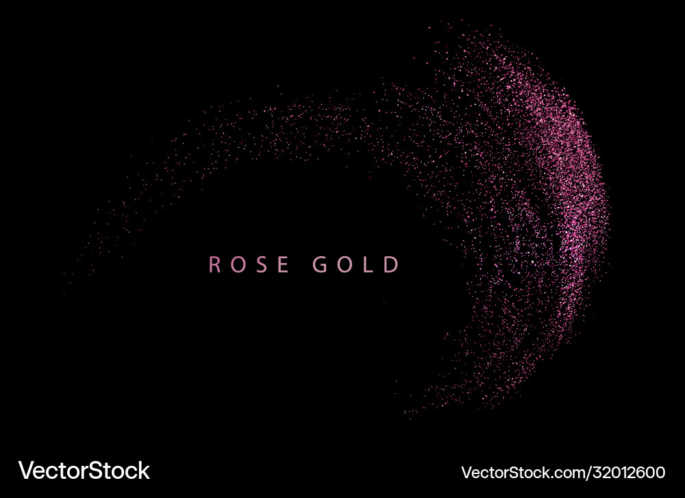 Abstract shiny color rose gold wave design element