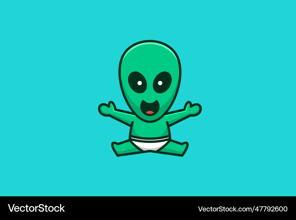 Baby alien template design logo Royalty Free Vector Image