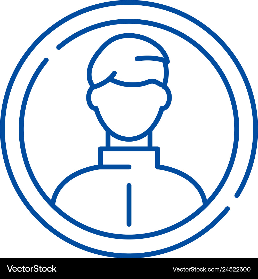 Business profile line icon concept Royalty Free Vector Image