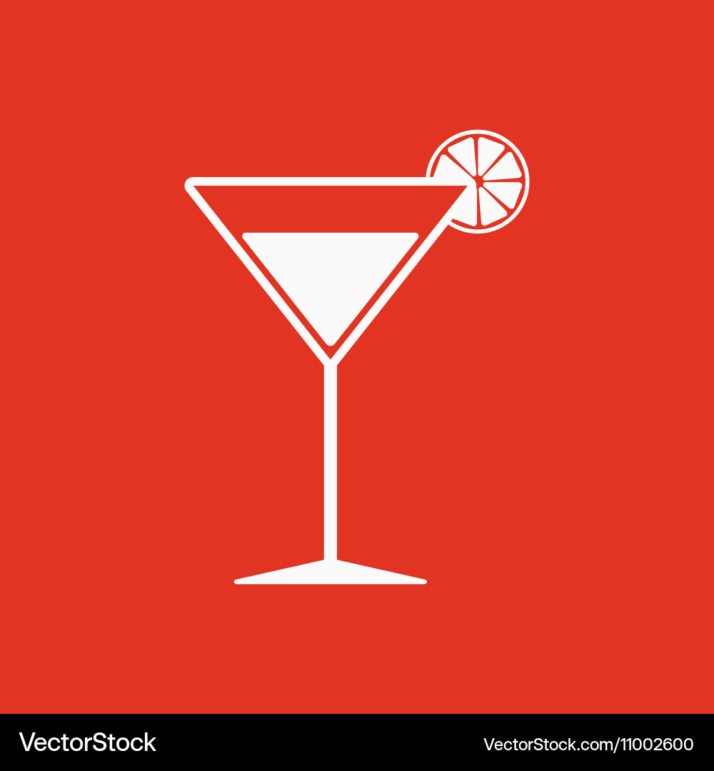 Cocktail icon alcohol symbol flat Royalty Free Vector Image